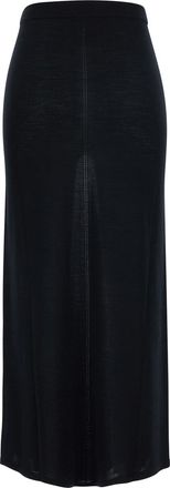 Semicouture Womens Knit Skirt Angie Black Virgin Wool