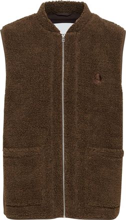 Casual Friday CFJonson teddy vest Herren Weste Fleece Outdoor Weste teddyweste mit Stehkragen und Reißverschluss Regular Fit, Größe:3XL, Farbe:Potting Soil Melange 