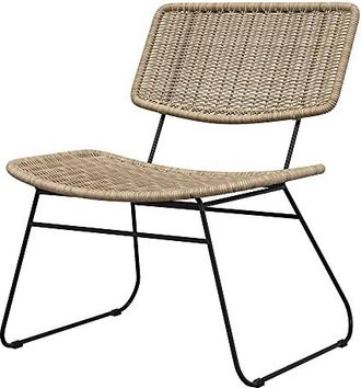 Selsey Sprinkle - Gartenstuhl in Schwarz und Beige, aus Technorattan und Stahl, bogenförmig, 62,5 cm br