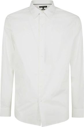 Michael Kors Homme, Chemises, Blanc, Taille: M Chemise classique en coton &agrave; manches longues
