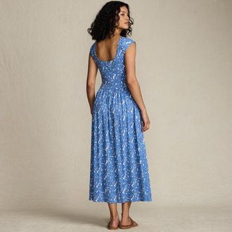 Lands End Midikleid aus Baumwolle/Modal-Mix, Damen, Größe:40-42 regular, Blau, Baumwolle Modal, by Lands End