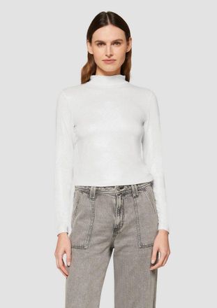 s.Oliver Langarmshirt T-Shirt Schmal geschnittenes Langarmshirt aus Viskosemix