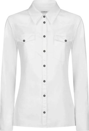 Dondup Femme, Blouses et Chemises, Blanc, Taille: 42 FR Chemises en polyester avec m&eacute;lange de coton