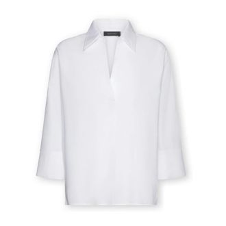 Elena Miro Dreiviertelarm Popeline-Bluse - - Blouses & Shirts - Damen - Wei&szlig; - XS