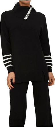 Liu Jo Femme, Pulls, Noir, Taille: 44 FR Tf5218Ms63L Turtleneck Sweater