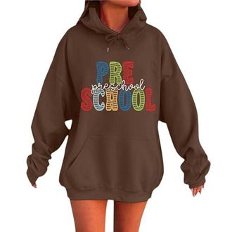 Generic 2026 Printemps Femmes Casual Hiver Sweat &agrave; Capuche avec Lettre Imprim&eacute;e Pull en Polaire Sweatshirt Confortable Chaud Loungewear pour un usage quotidie