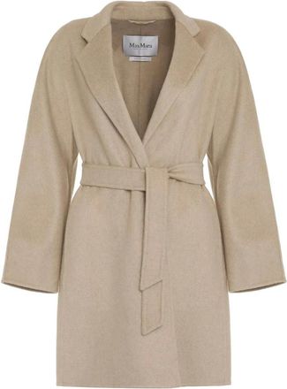 Max Mara Femme, Manteaux, Beige, Taille: 38 FR Wool Blend Belted Coat