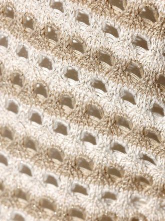 Cr&eacute;ation L Strickpullover Lyocell-Viskose-Pullover Kurzarm Ajour