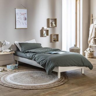TERRE DE NUIT Terre De Nuit - Sommier kit en bois massif blanc cass&eacute; 90x200