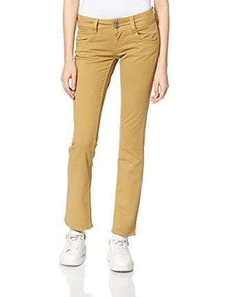Pepe Jeans London Gen Straight Fit Mid Waist Jeans, Pants Femme, Beige, 27W