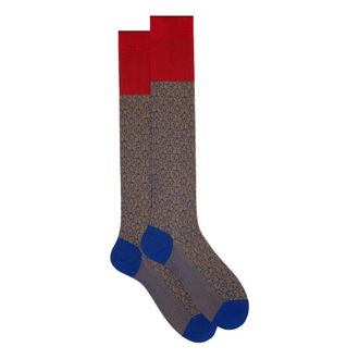 Gallo Gallo, Homme, Sous-vêtements, Multicolore, Taille: M Chaussettes longues en coton jaune pour hommes avec motif de pétales de fleurs