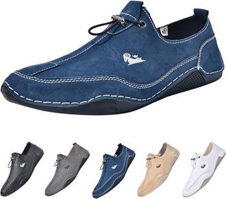 Generic Chaussures orthop&eacute;diques pour homme faites &agrave; la main plates et d&eacute;contract&eacute;es en daim - Baskets l&eacute;g&egrave;res et antid&eacute;rapantes - Chaussures de conduite conf