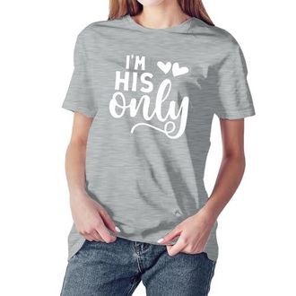 Generic Chemisier d&eacute;contract&eacute; &agrave; manches courtes et col rond imprim&eacute; pour la Saint-Valentin 2026, gris, M