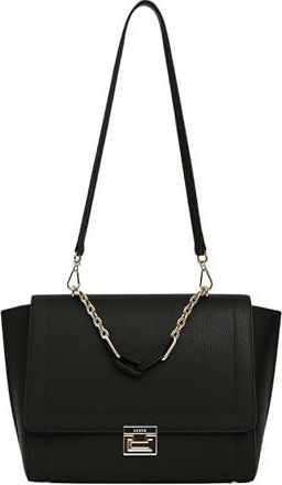 Gaudì Sac top handle en simili cuir souple avec poignée en chaîne, logo et bandoulière amovible., Noir