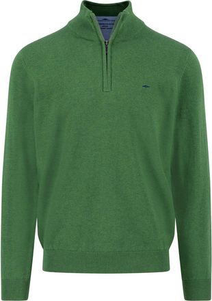 Fynch-Hatton Troyer aus Baumwolle mit Reißverschluss und Stehkragen Dark Leaf / 3XL