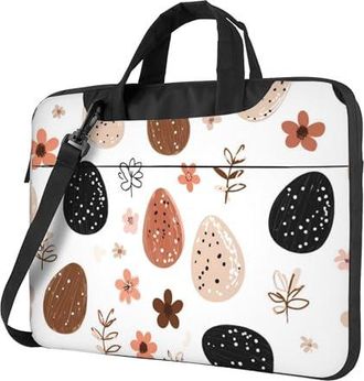 Generic Sac pour ordinateur portable de 15,6, motif feuilles doeufs color&eacute;s, housse de protection antichoc pour ordinateur portable de P&acirc;ques avec bandouli&egrave;re