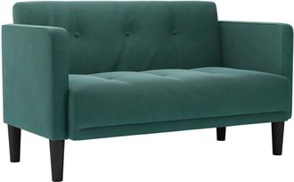 vidaXL vidaXL Zweisitzer-Sofa Dunkelgr&uuml;n 111 cm Samt
