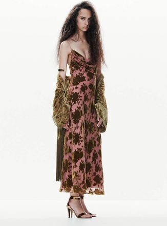 Mango Robe d&eacute;vor&eacute; &agrave; encolure drap&eacute;e rose - Femme - XS - MANGO
