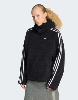 adidas Originals Adiluna season 2 x jennie Fleece-Hoodie-Jacke in Schwarz