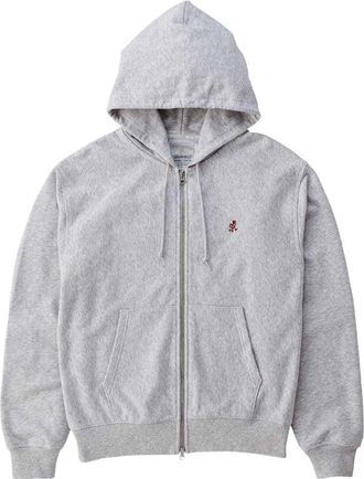 Gramicci Homme, Sweatshirts et sweats &agrave; capuche, Gris, Taille: L One Point Zip-Sweat &agrave; capuche
