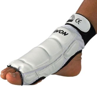 KWON Taekwondo Fußschützer CE weiß oder schwarz (Weiß, XS)