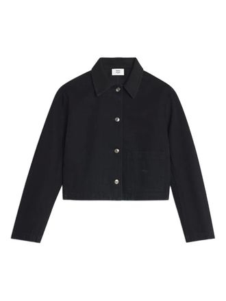 Maison Kitsun&eacute; veste en jean &agrave; poches boutonn&eacute;es - Noir