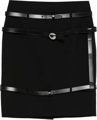 Coperni jupe ceinturée à finition en cuir - Noir