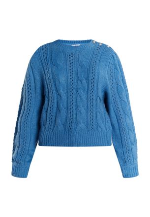 Mymo Strickpullover Damen Himmelblau