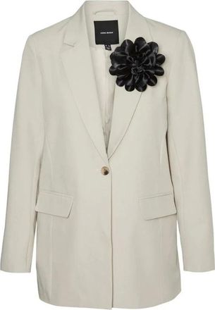 Vero Moda Vero Moda, Femme, Vestes, Beige, Taille: 38 FR Blazer Beige &agrave; Fleurs Collection Printemps