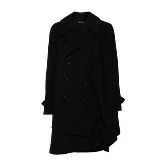 Comme Des Gar&ccedil;ons Wollmantel mit doppelter Knopfleiste - - Coats - Damen - Schwarzk - S