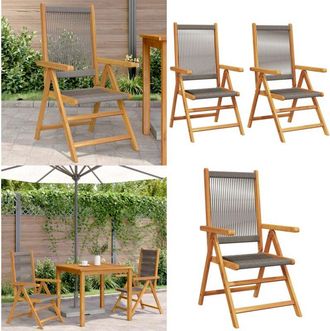 vidaXL Vidaxl - Gartenstühle 2 Stk. Grau Massivholz Akazie und Polypropylen - Gartenstühle - Holz Gartenmöbel - Akasienholzmöbel - Gartenstuhl Grau - Lounge