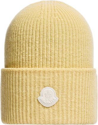 Moncler Moncler Bonnet En Laine Et Cachemire M&eacute;lang&eacute;s, Femme, Jaune, Taille: Uni