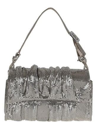 Benedetta Bruzziches Hobo Bags - Structured Shoulder Bag With Metal Mesh - Gr. unisize - in Grau - f&uuml;r Damen