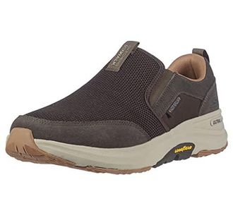 Skechers Homme Go Walk Outdoor-Athletic Slip-on Trail Hiking Shoes with Air Cooled Memory Foam Chaussure de Marche, Brown, 43.5 EU