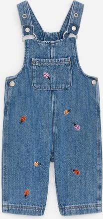 Arket Bestickte Jeans-Latzhose -Blau