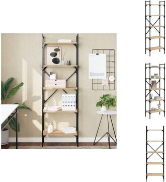 vidaXL Vidaxl - B&uuml;cherregal 5 F&auml;cher Sonoma-Eiche 56x31,5x174 cm Holzwerkstoff - B&uuml;cherregal - Regalsystem - Wohnzimmerm&ouml;bel - Eichefarben M&ouml;bel - Landhaus