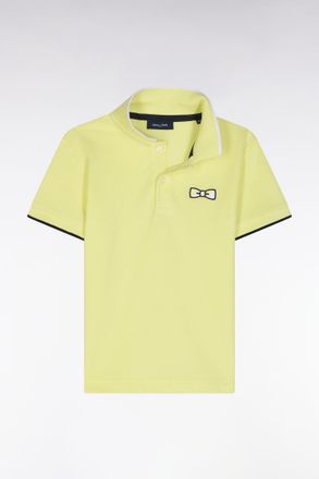 Eden Park Polo &Agrave; Manches Courtes En Coton Jaune Coupe Droite