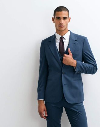 Asos Veste de costume ajust&eacute;e - Bleu marine