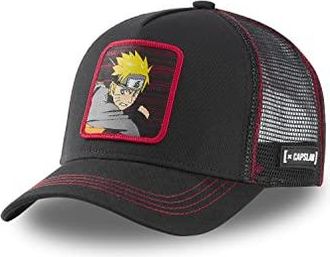 Capslab Casquette Homme & Femme Naruto Shippuden, Casquette Trucker, Naruto, Toutes Les Saisons et Confortable, Noir, Rouge, Jaune, Gris, Taille TU