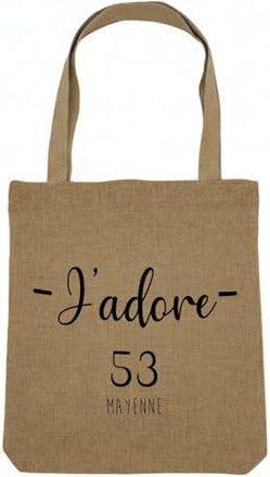 Fabulous Sac Shopping Tote Bag Aspect Lin - JAdore 53 Mayenne Departement France Region Laval - Sac de Courses Toile Epaisse 360g Beige Naturel Cabas Port&eacute; Epa