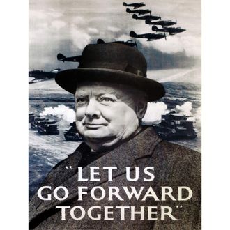 Wee Blue Coo Bumblebeaver Propaganda WAR Churchill Winston Military Victory UK Britain WW2 Poster Krieg Kirche Sieg Großbritannien Großbritannien