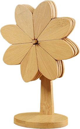 Generic Holz Untersetzer,Hitzebest&auml;ndig Nat&uuml;rlich Mit St&auml;nder - Dekorative Holz Untersetzer F&uuml;r Hei&szlig;e Gerichte,F&uuml;r K&uuml;che Wohnkultur Tisch Schreibtisch Schreib