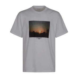 Carhartt Work in Progress Homme, Tops, Blanc, Taille: XL S/S Warm Views T-Shirt