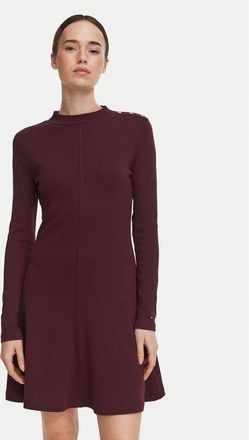 Tommy Hilfiger Kleid f&uuml;r den Alltag WW0WW51726 Dunkelrot Slim Fit