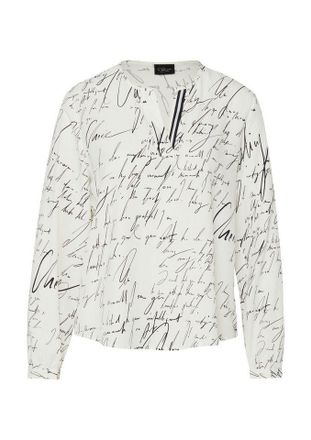 s.Oliver Langarmbluse Bluse Viskose-Bluse mit V-Ausschnitt und All-over-Print