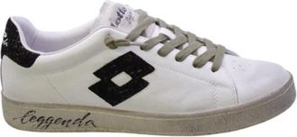 Lotto Homme, Chaussures, Blanc, Taille: 42 EU Baskets en cuir blanc avec daim noir