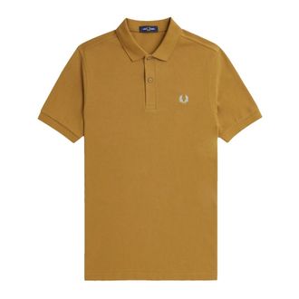 Fred Perry Slim Fit Plain Polo Dunkelkaramell - - Tops - Herren - Braun - M