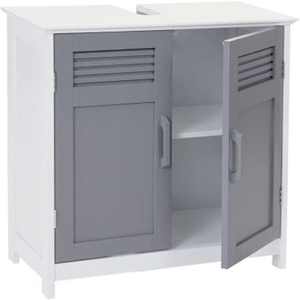 Hhg Meuble sous-vasque 146, 60x60x30cm, gris