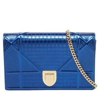 Dior Portefeuille Diorama Pre-owned - Femme - Pre-owned - Bleu - Taille: ONE Size