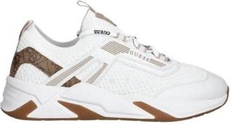 Guess Femme, Chaussures, Blanc, Taille: 41 EU Baskets &agrave; lacets en polyester et polyur&eacute;thane